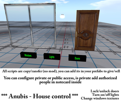Second Life Marketplace - HOUSE CONTROL scripts - door - windows - lights